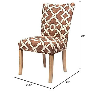 Sole Designs Julia Collection Modern Contemporary Upholstered Dining Chair with Fan Back Design and Nailhead Accents, Darjeeling