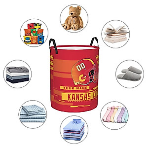 Kansas City Customizable Name Large Laundry Basket, Ultra-Thin Hamper, Home Closet Clothing Bin, Suitable For College Dorms, Household Use