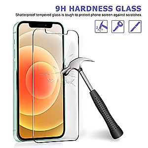 Ferilinso [4 Pack 2 Pack Screen Protector for iPhone 12 with 2 Pack Camera Lens Screen Protector [Tempered-Glass] [Military Protective] [HD Clear] [Case Friendly] [Anti-Fingerprint] [Anti-Scratch]
