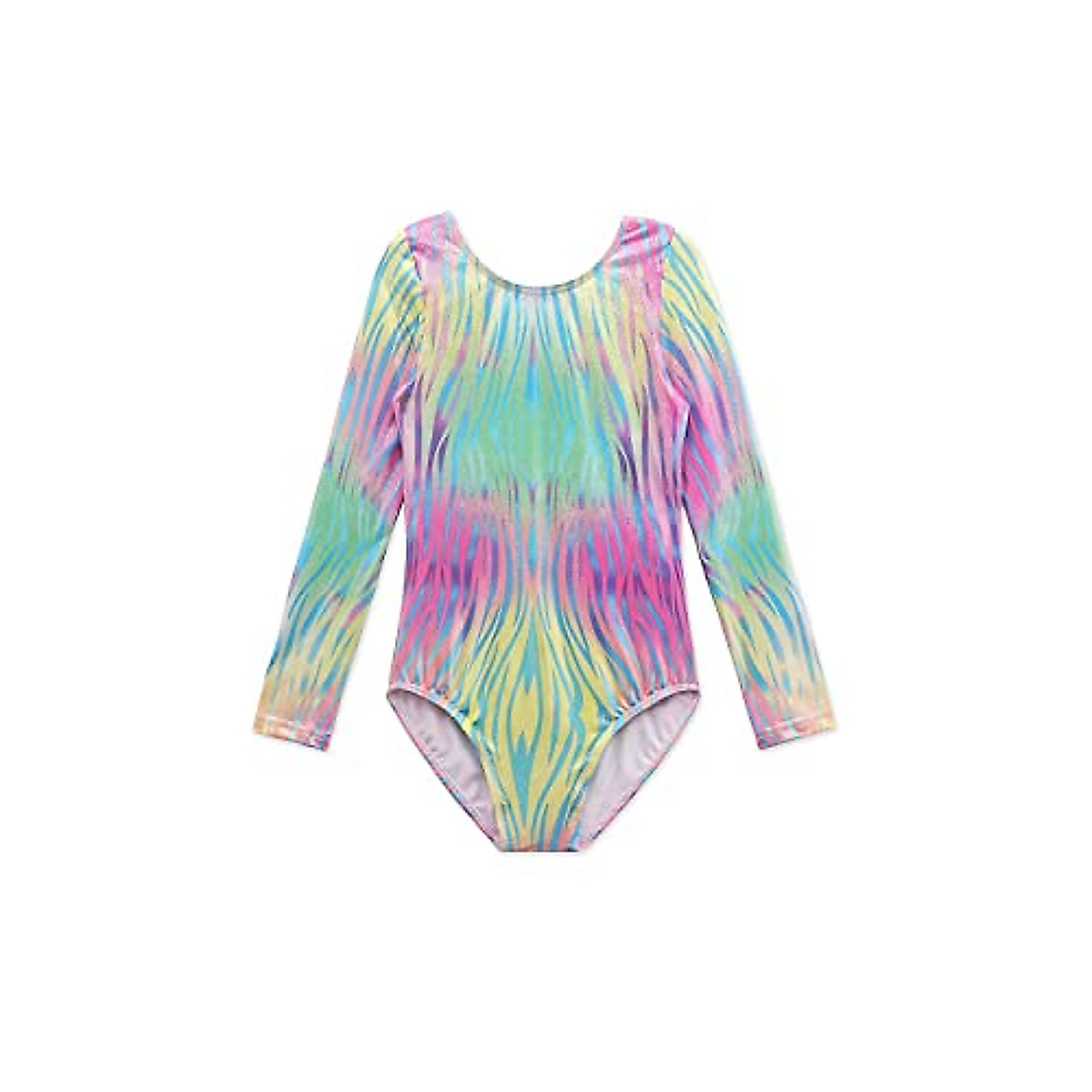 EQSJIU long sleeve leotards for toddler girls gymnastics 2t 3t 18-24 months green pink zebra gradient colors sleeved bodysuits