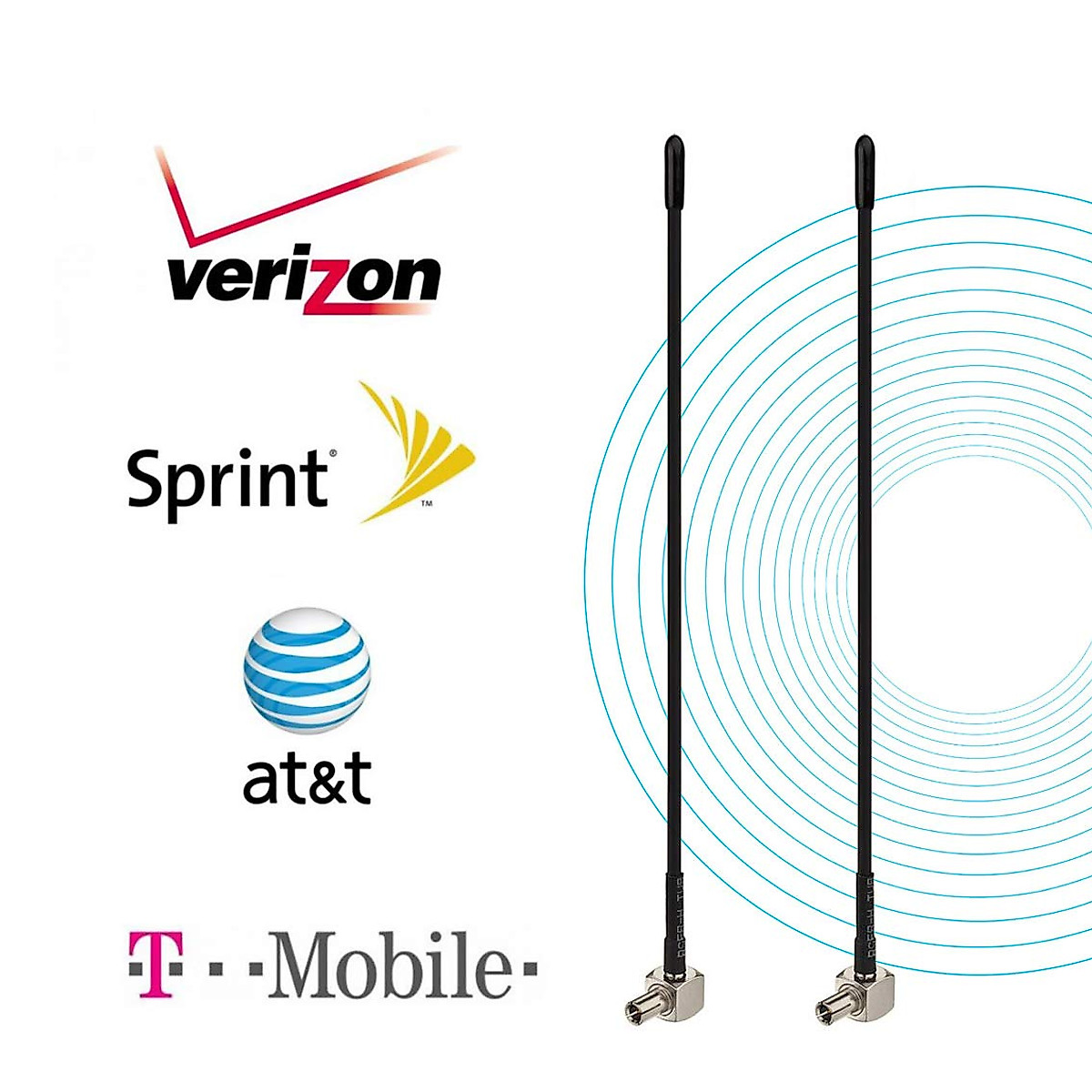 Bingfu 4G LTE Antenna Mini Soft Whip TS9 Antenna (2-Pack) Compatible with Verizon AT&T T-Mobile Sprint 4G LTE Mobile Hotspot MiFi Router Cellular Mobile Broadband Modem USB Modem Dongle Adapter