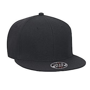 Custom Snapback Hat Otto Embroidered Your Own Text Flatbill Bill Snapback (Black)