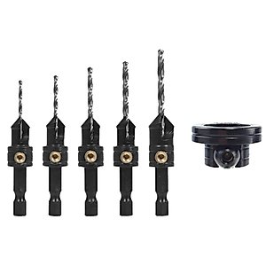 Make it Snappy Tools Quick-Change 5-Pc. Countersink Drill Bit Set with Rotating Depth Stop