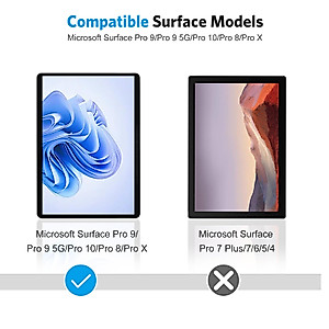 OMOTON 3 Pack Screen Protector for Microsoft Surface Pro 11&Pro 10 (2024)/Pro 9 (2022)/Pro 8 (2021)/Pro X-13 Inch, Tempered Glass/Case Friendly/Surface Pen Compatible