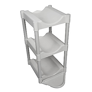 Bottle Buddy Water Racks - 3 and 5 Gallon Bottles - 3-Tray Jug Storage System - Floor Protector for Drips - Free-Standing Organizer for Home, Office, Kitchen, Warehouse - Grey