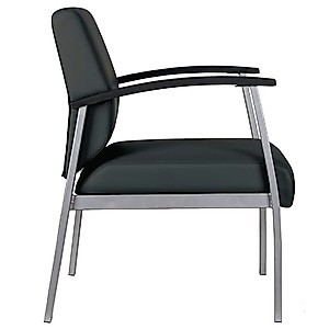 Alera metaLounge Series Mid-Back Guest Chair, 24.6" x 26.96" x 33.46", Black Seat, Black Back, Silver Base