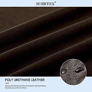 SUBRTEX Spandex Elastic PU Leather Couch Stretch Water-Proof Patio Durable Cushion Slipcovers Furniture Protector Slip Cover for Settee Sofa Seat for Replacement in Living Room
