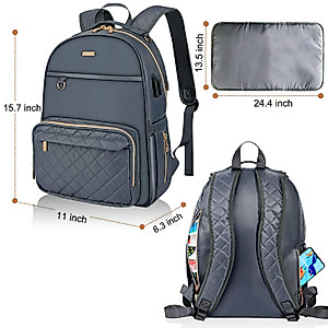 LANDICI Diaper Bag Backpack, Multifunction Travel Back Pack Maternity Baby Changing Bags with Changing Station and USB Charging Port for Mom Dad Boy Girl, Large Capacity, Waterproof, Black