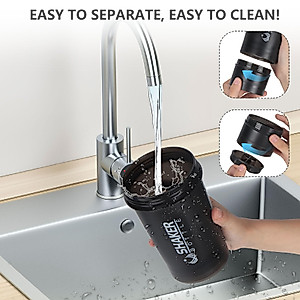 VECH Protein Shaker Bottles with Powder Storage, 500ML Gym Sports Bottle for Protein Mixes Leak Proof Insulated Shaker Cups without Blending Ball Portable Water Bottle (Blue)