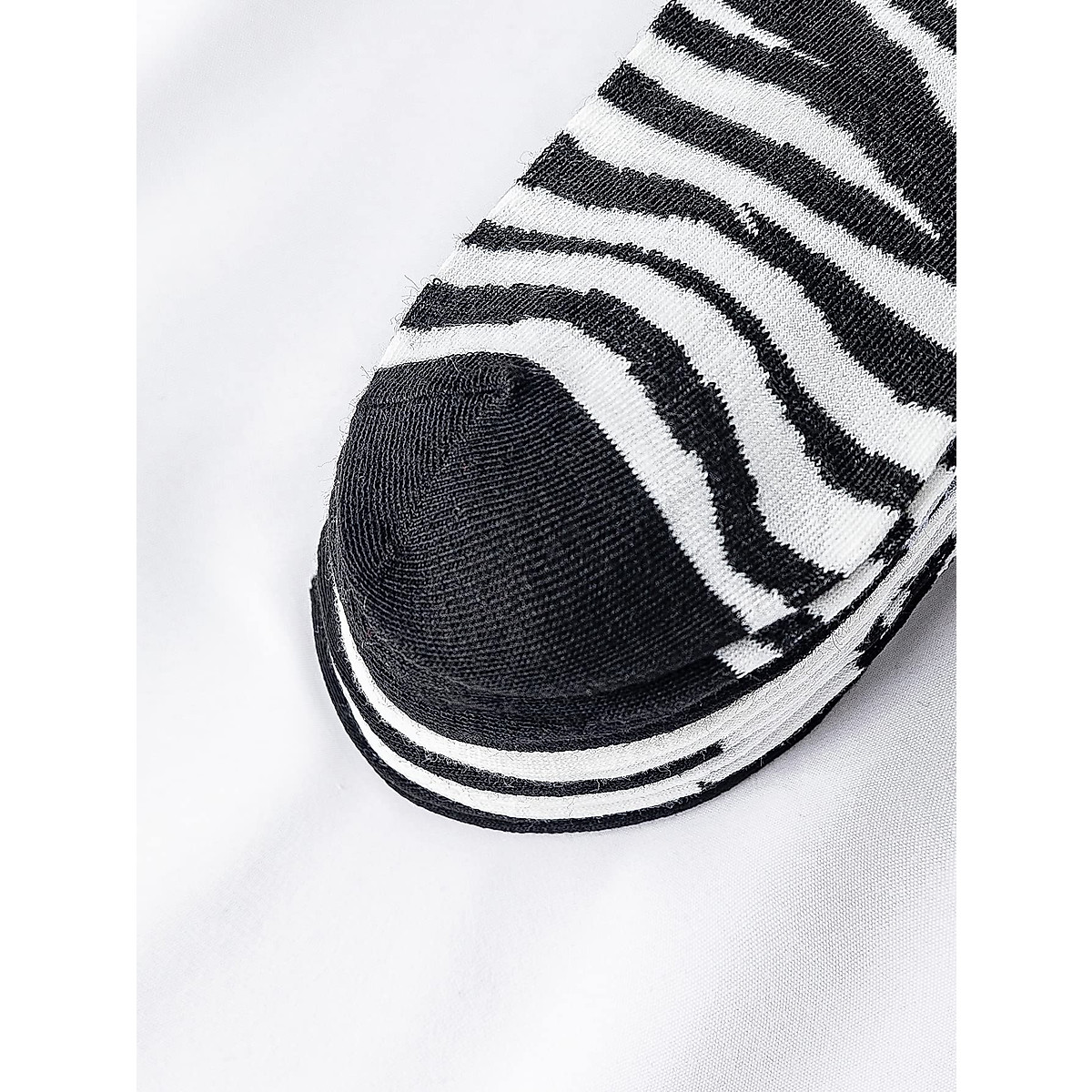 OYOANGLE Women's 6 Pairs Womens Funny socks Cozy Cute Printed Patterned Fun Socks Novelty Socks for Women Gifts Black and White Print One Size