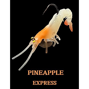 4 Pcs Set of Mojo Tackle Co. Artificial Shrimp Lures (4 Pcs 12g 70mm Pineapple Express)