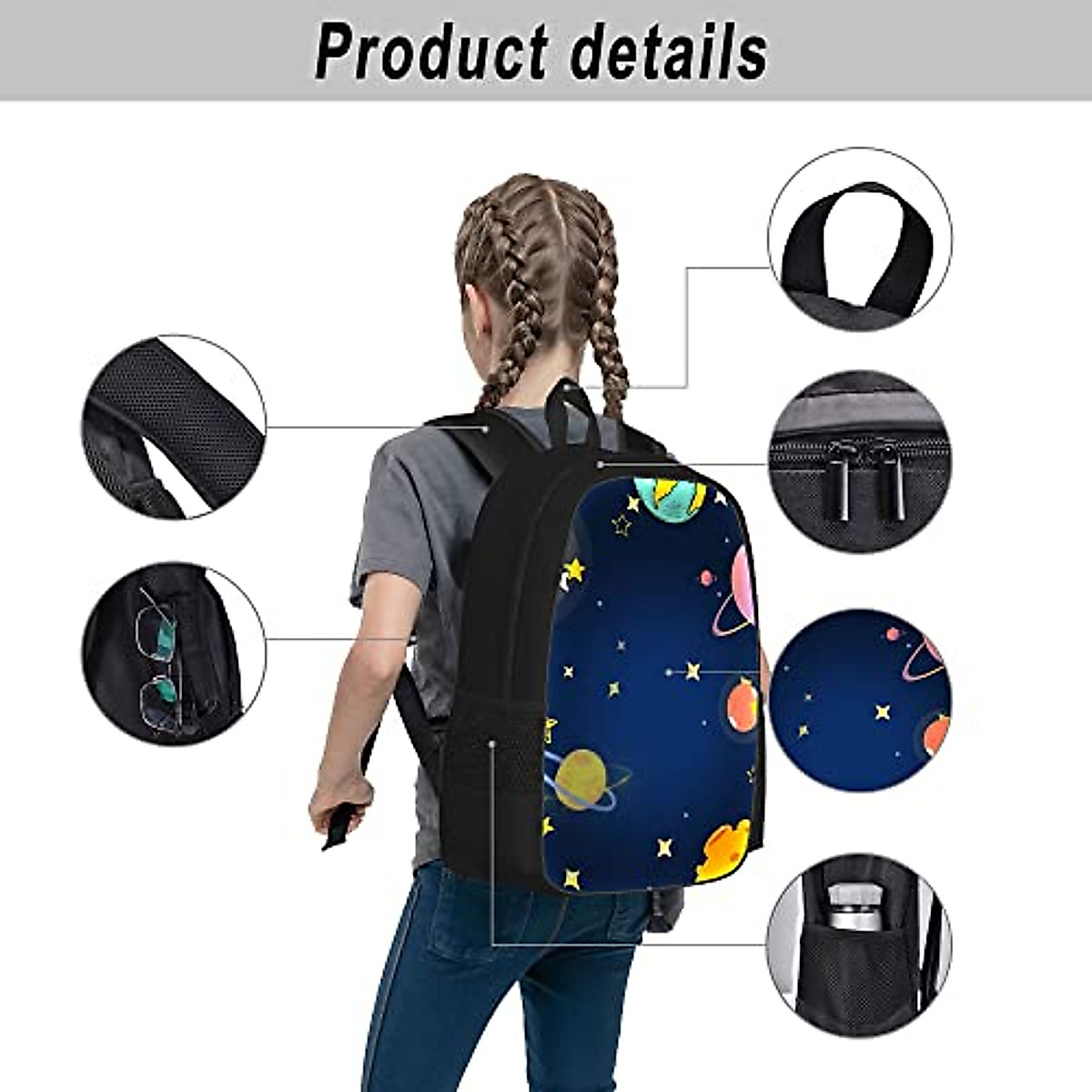 survacy Cartoon Backpack Lightweight Large Capacity Travel Laptop Backpack Bookbags Daypack with Pencil Case -2