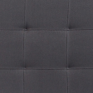 EMMA + OLIVER Quilted Tufted Queen Size Headboard in Dark Gray Fabric