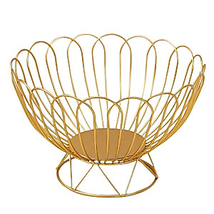 Leefasy Fruit Basket, Fruits Bowls, Serving Bowls Basket Holder for Dining Table, Aureate