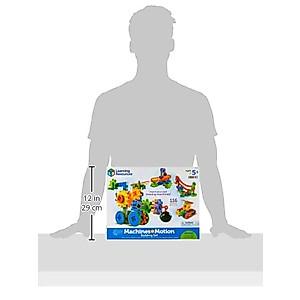 Learning Resources Gears! Gears! Gears! Machines in Motion,116 Pieces, Ages 5+, STEM Toys, Gear Toy, Puzzle, Early Engineering Toys