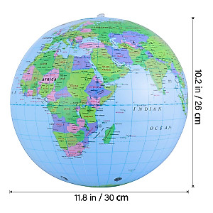 NUOBESTY Inflatable Globe PVC World Globe Inflatable Earth Beach Ball for Beach Playing or Teaching