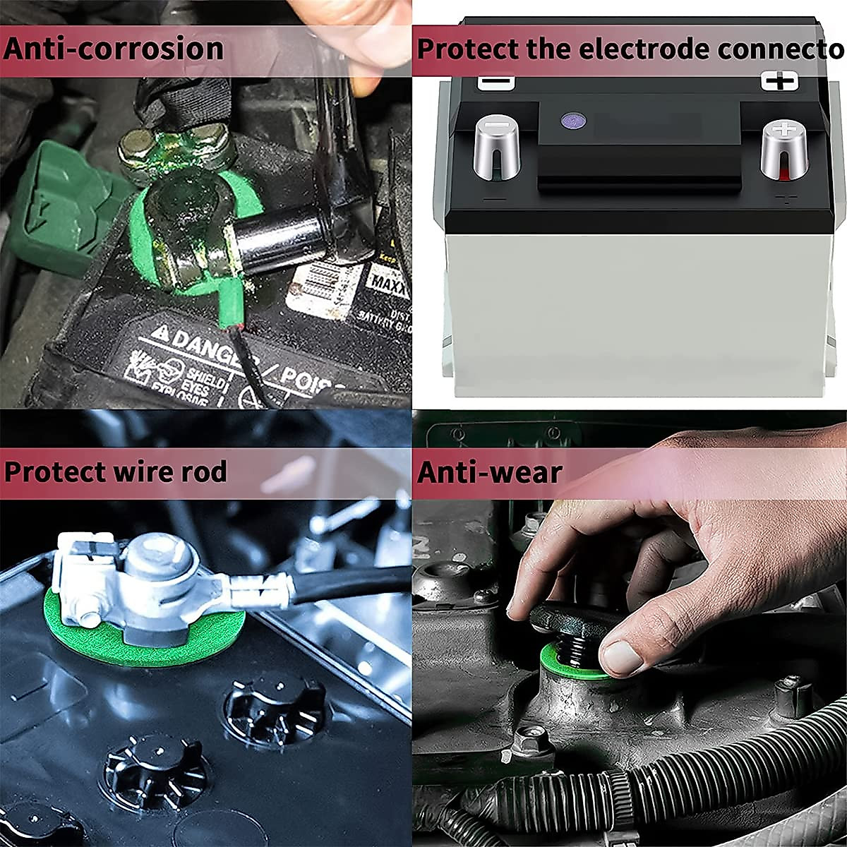 12PCS Battery Terminal Anti Corrosion Washers Fiber Protector, Car Battery Prevention Shim, Automotive Accessories Universal for Car, Marine, Boat, RV