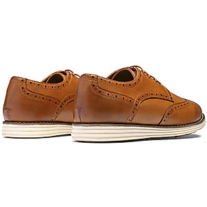 Vostey Men's Casual Dress Shoes Wingtip Oxfords Shoes Business Dress Shoes for Men (BMY617A Brown 10)