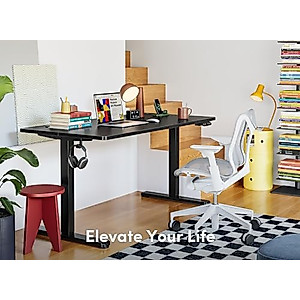 FEZIBO Electric Standing Desk, 48 x 24 Inches Height Adjustable Stand up Desk, Sit Stand Home Office Desk, Computer Desk, White