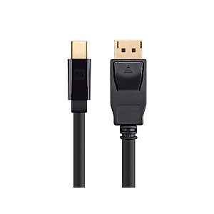 Monoprice 115888 Mini DisplayPort 1.2 to DisplayPort Cable - 1.5 Feet, 4K Capable, Supports 3D Video - Select Series Black