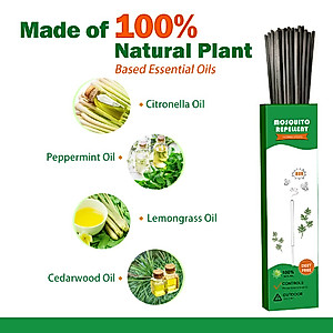 SEEKBIT Mosquito Repellent Outdoor Patio, 2X Thicker Natural Mosquito Repellent Sticks, Citronella Incense Sticks Plant Based, Non Toxic DEET Free, Bug Fly Repellent for Outdoor Yard Picnic, 60 Pack