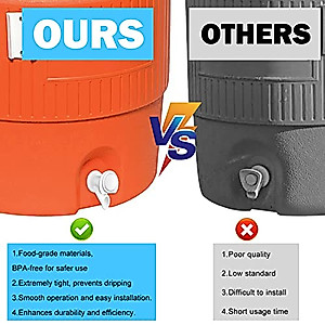 3Pcs Push Button Water Spigot Cooler Spigot Replacement, Reusable Water Spigot Compatible with Igloo 2, 3, 5, and 10 Gallon Water Cooler, Durable Spigot for 5 Gallon Bucket (White)