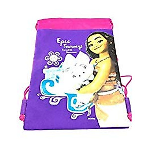 Party Favors Disney Moana Wallet-Passport Bag- String Sling Tote Bag Backpack (SLING BAG PURPLE)