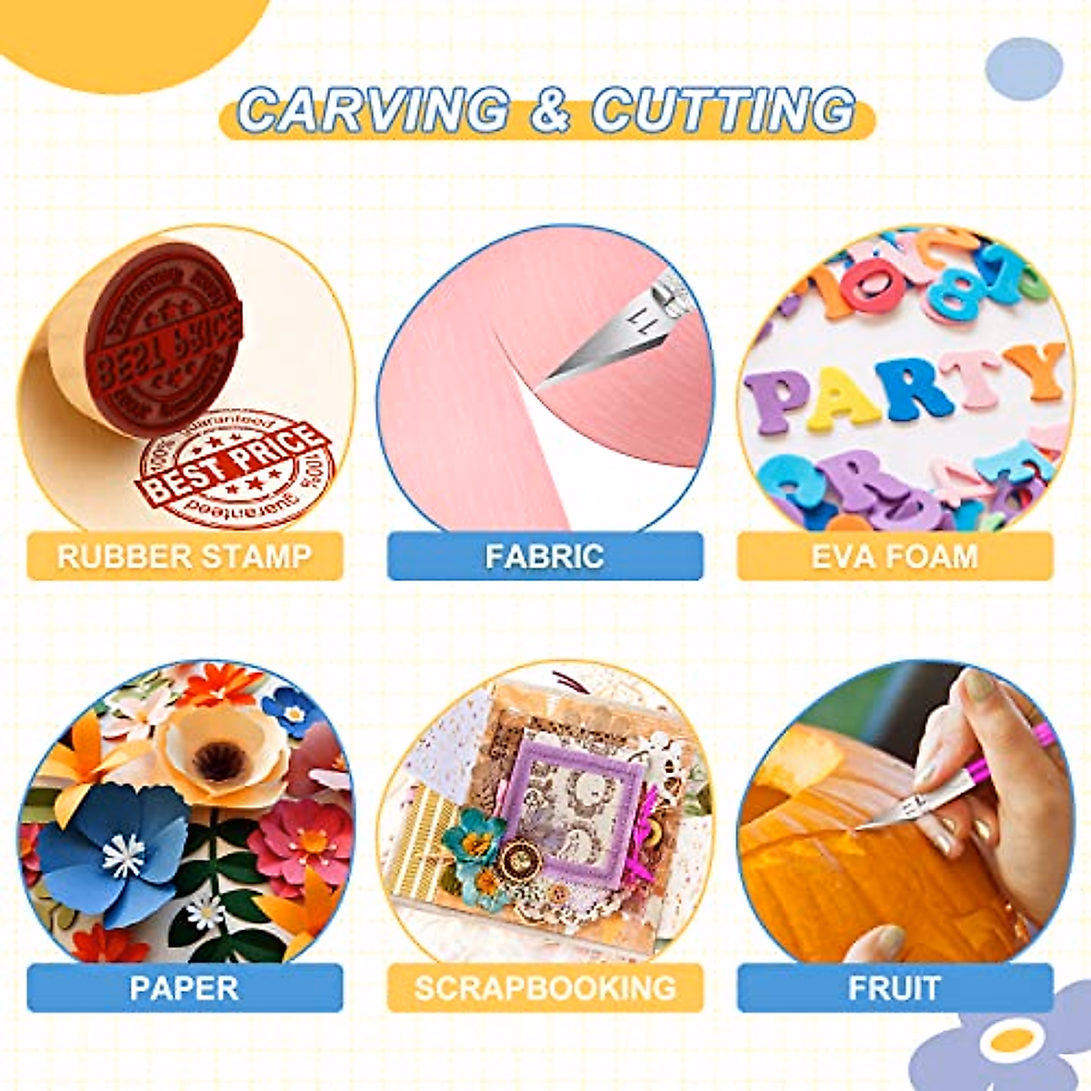 DIYSELF Exacto Knife with 9PCS Blades Refills (#11, 16, 17), Craft Knife Set, Hobby Knife for Carving, Cutting, Precision Knife for Art, Craft, Model Making (Purple)