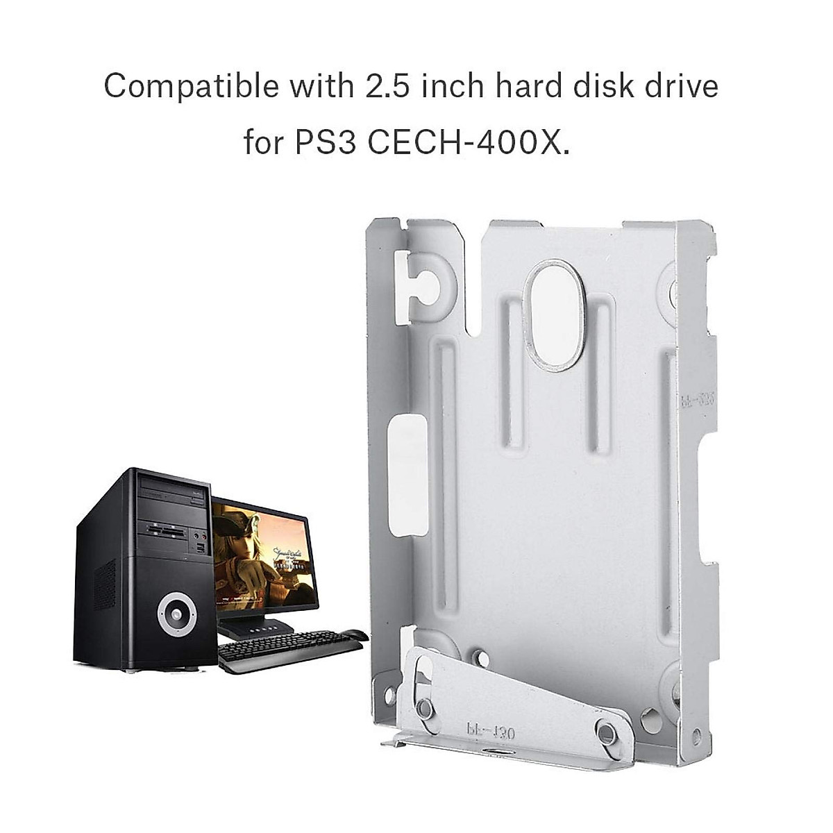 Dpofirs 2.5 Inch Hard Drive Holder for PS3 Hard Drive Holder, Hard Drive Mount, Hard Drive Mount Adapter Kit Tray for PS3 CECH-400X with Screws