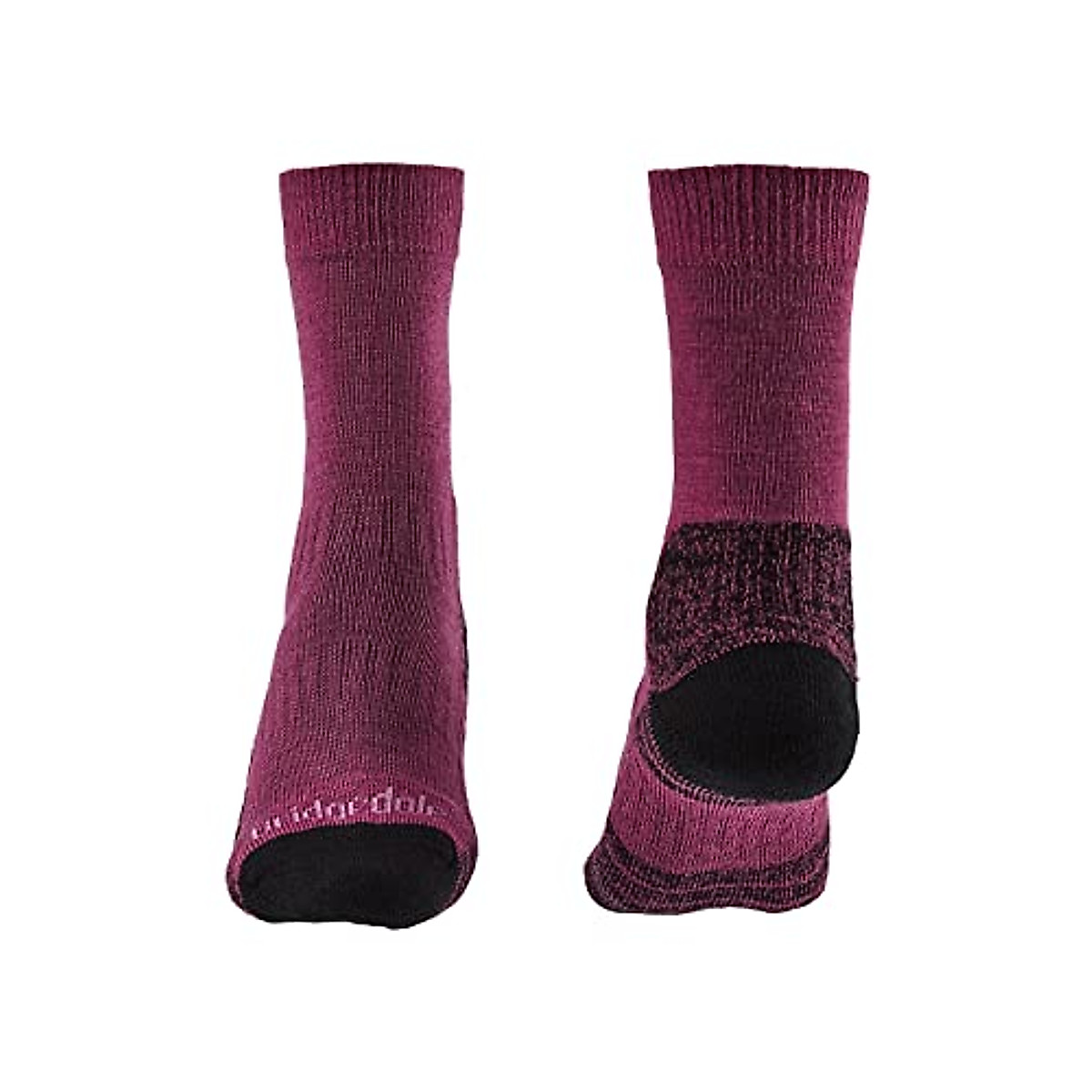 Bridgedale Women's Lightweight Boot Height - Merino Endurance Socks, Berry, Large