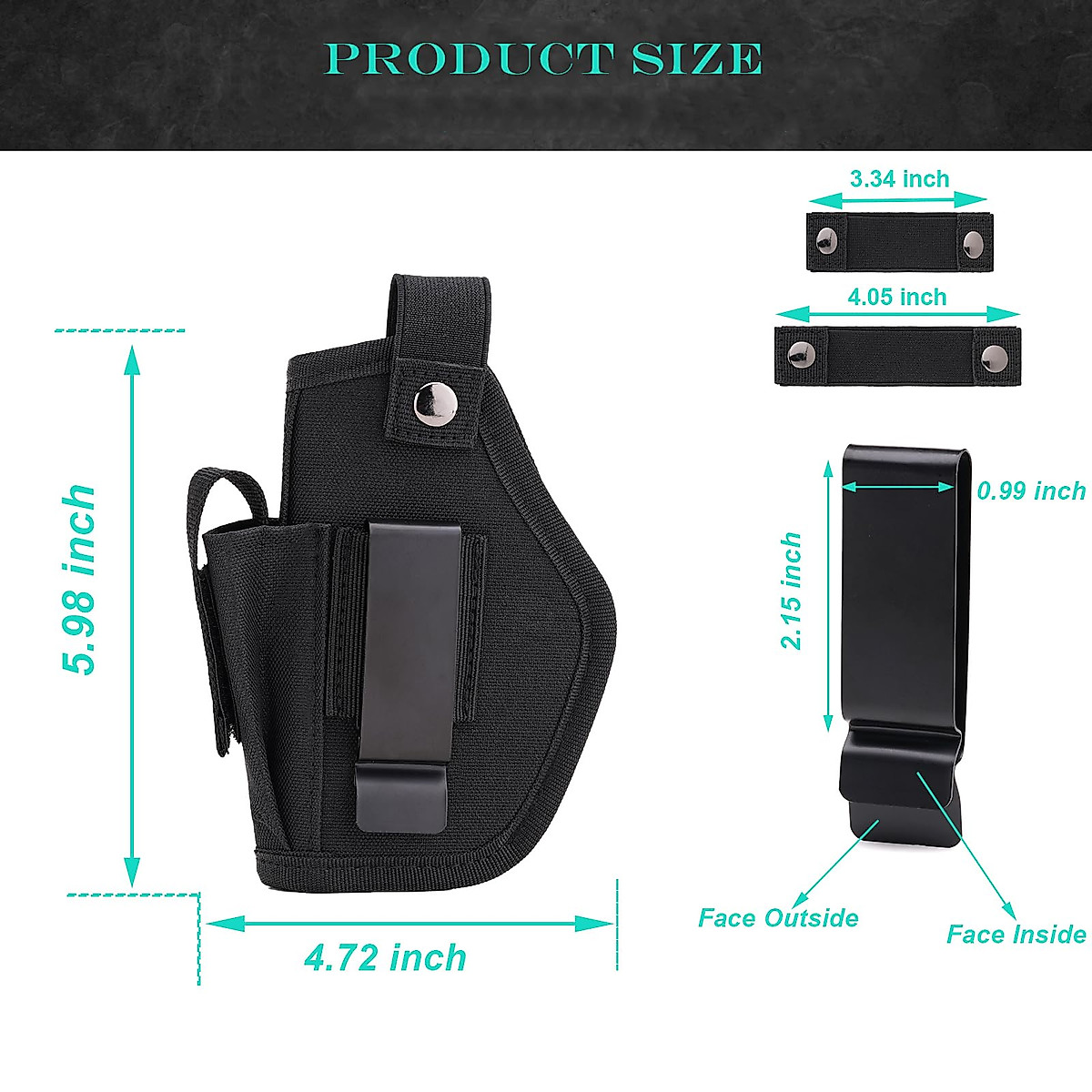 TACWINGS Universal Concealed Carry Gun Holsters for Men/Women,IWB/OWB 380 9mm Holsters for Pistols,Fits Glock 19,17,23,26,43- S&W M&P Shield/ 40/45 /, Similar Handguns