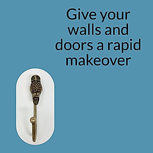 Knobs By Blossom Vintage Antique Brass Iron Wall Hooks Tie Backs Bronze Handmade Metal Animal Hook (18. Owl), TFVSAH