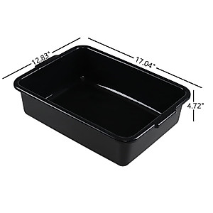 Nicesh 12-Pack 13 L Plastic Commercial Bus Tub, Black Bus Box