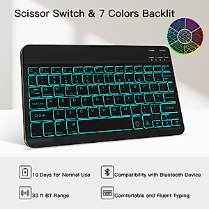 XIWMIX Lenovo Tab M10 Plus Backlit Keyboard Case 10.6 Inch 3rd Gen 2022, Slim Case Lightweight Smart Tablet Cover with Magnetically Detachable Wireless Bluetooth Keyboard for Lenovo Tab M10 Plus 10.6"