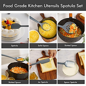 Kitchen Utensils Set, 24 Pcs Silicone Cooking Baking Spatula Spoon Utensils Sets with Holder for Nonstick Cookware, 446°F Heat Resistant, Kitchen Gadgets Tools Essentials for New Home, Dishwasher Safe