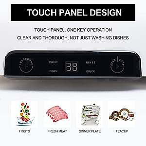 HAIMIM Portable Countertop Dishwasher,4 Washing Programs, Air-Dry Function and LED Light for Small Apartments, Dorms and RVs (Whites)