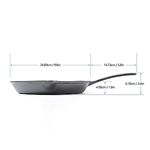 HAWOK Cast Iron Skillet Round Fry Pan,10 inch Black………
