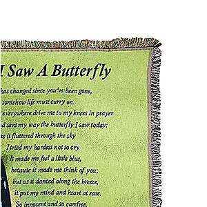 Dicksons Today I Saw A Butterfly Green 68 x 52 Inch Tapestry Throw Blanket