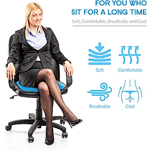 Premium Gel Seat Cushion for Sciatica Relief, Ergonomic Comfort, and Back Pain - Ideal for Office, Car Seats, Truck, Gaming, Wheelchairs - Comfort Cushion with Memory Foam Support