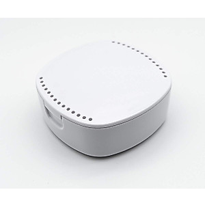 Ocircle Retainer Case, With mirror and ventilation holes, For Night Guards, Aligner Trays, Mouth Guard,Denture Case, Mouthguard. Light & Easy to Carry & Multipurpose(White)