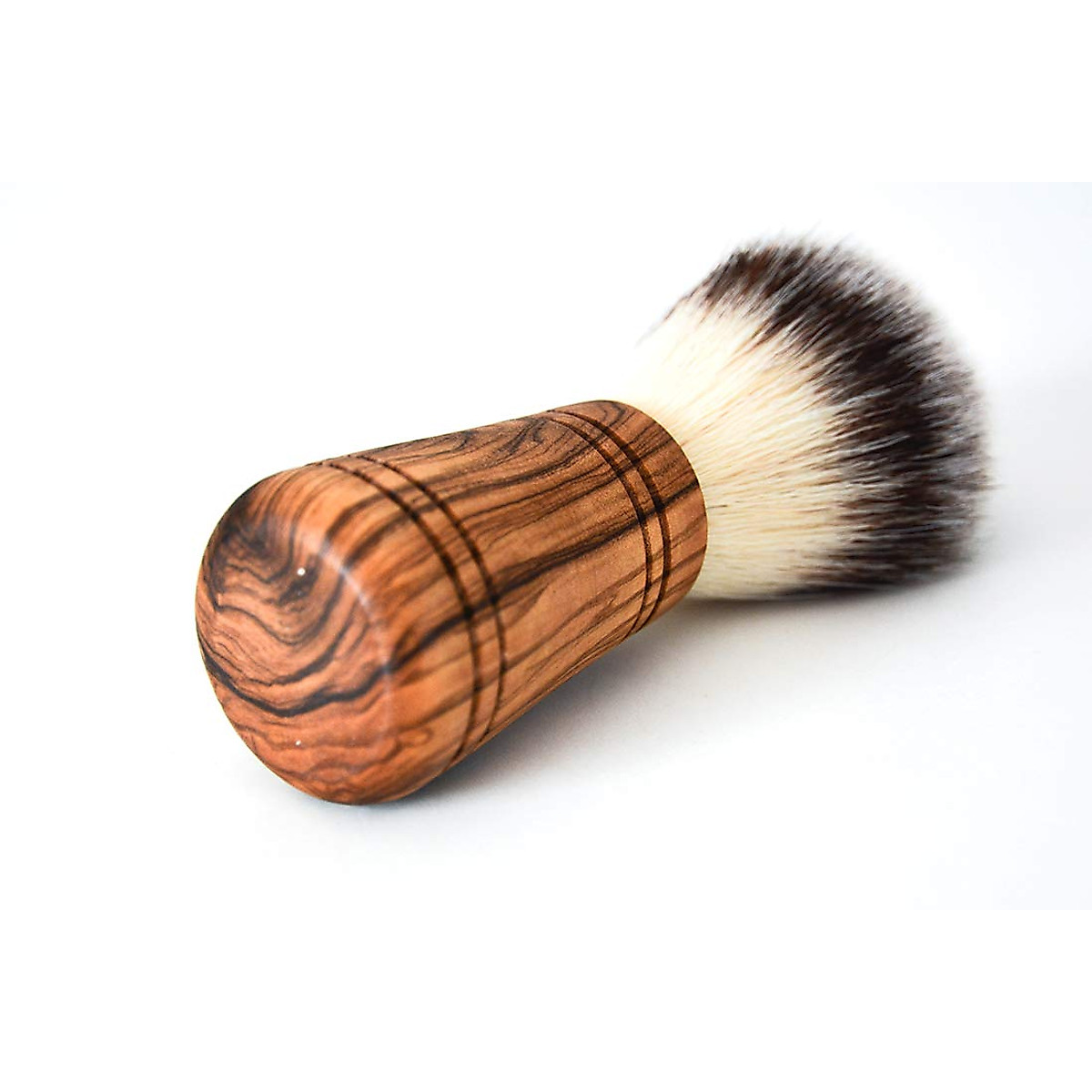 Shaving brush vegan/synthetic handle olive wood by DOM