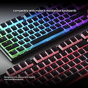 HyperX Pudding Keycaps - Double Shot PBT Keycap Set with Translucent Layer, for Mechanical Keyboards, Full 104 Key Set, OEM Profile, English (US) Layout - Black