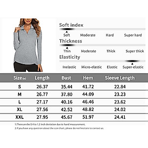 Koscacy V Neck Top Women, Golf Tennis Shirt Breathable Zipper Running Workout Outdoor Tops Yoga Biking Daily Casual Wear Aline Soft Shirts Light Grey XX-Large