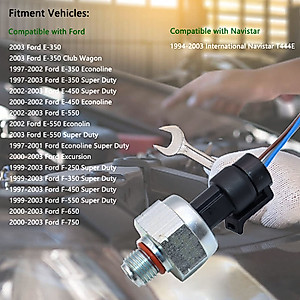 KEJSTED 7.3 ICP Injection Control Pressure Sensor & Pigtail Kit Compatible with Ford Powerstroke 7.3L Diesel ICP102 1807329C92 F6TZ-9F838-A F4TZ9F838A F6TZ9F838A CM5227 112841