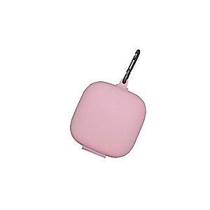 UKCOCO Compatible for Beats Powerbeats Pro Case Cover Silicone Full Protective Shockproof Case Wireless Headset Protective Case Cover with Carabiner - Pink