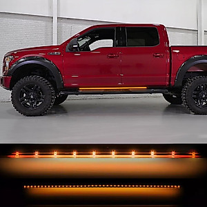 Recon 26414 62" Big RIG LED Side Mounted Running Light Kit in Amber - Fits All Extended & Quad Cab Trucks