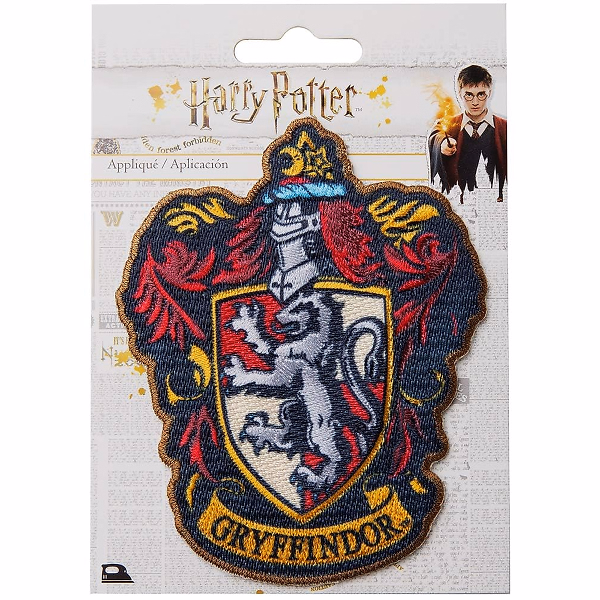 Simplicity Harry Potter Gryffindor House Emblem Applique Clothing Iron On Patch, 3.5'' x 4.35