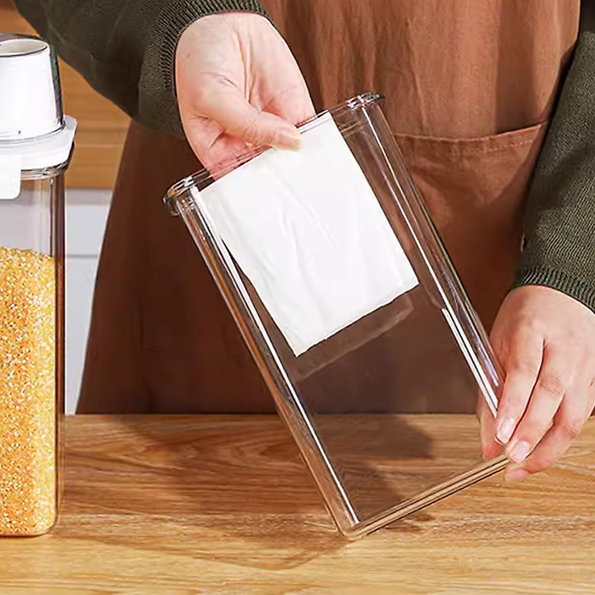 XhOSLAnd Cereal Storage Container Set, Pantry Organizer, Food Portion Containers (L-4PCS)