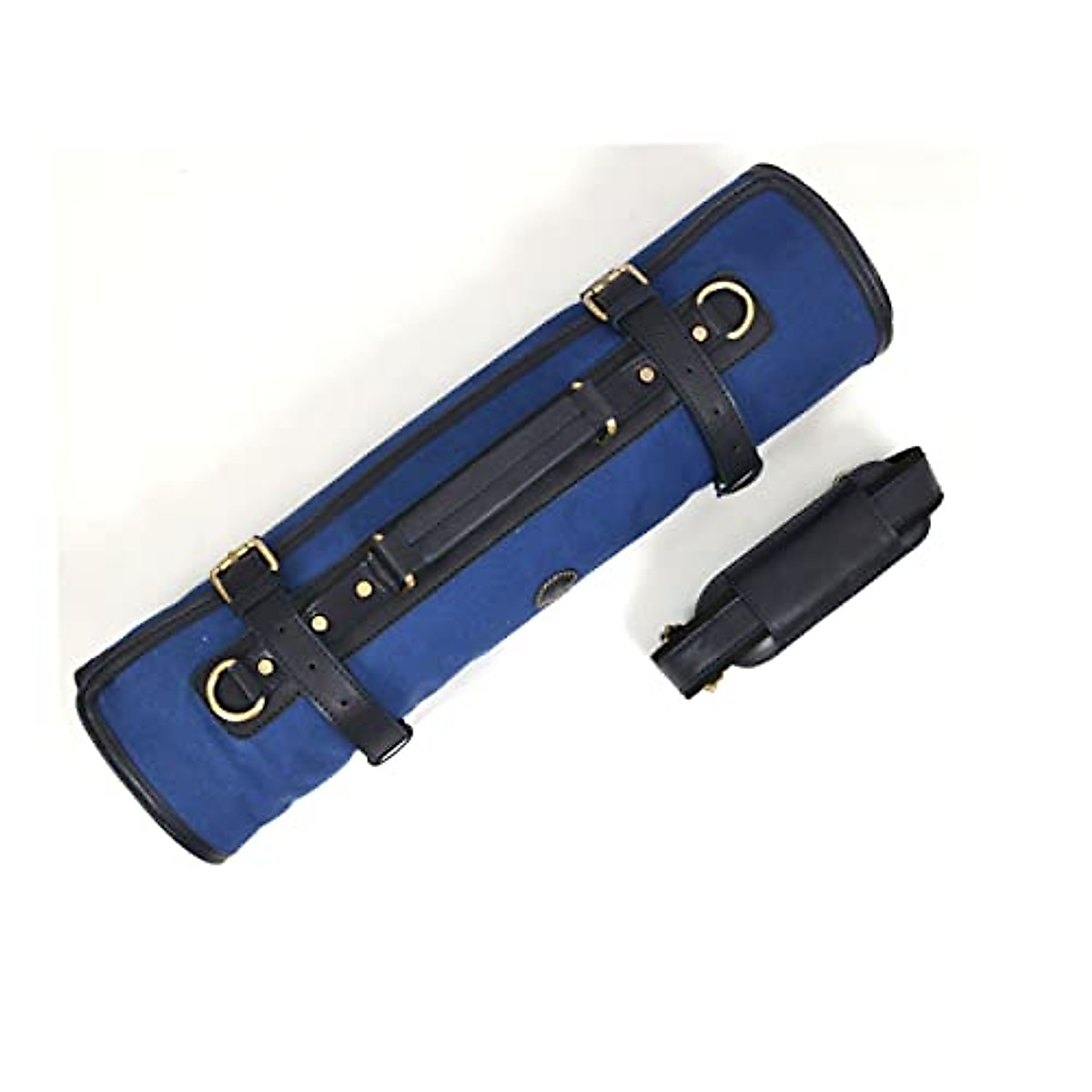 Leather Knife Roll Storage Bag, Elastic and Expandable 10 Pockets, Adjustable/Detachable Shoulder Strap, Travel-Friendly Chef Knife Case (Detroit, Canvas)