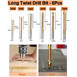 50 Pack Wood Working Chamfer Drilling Tools, 12 Countersink Drill Bit Set, 7 Counter Sinker Drill Bit Set, 8 Plug Cutters for Wood, 8 Drill Stop Bit Collar Set, 6 Step Drill Bits and 6Pcs High